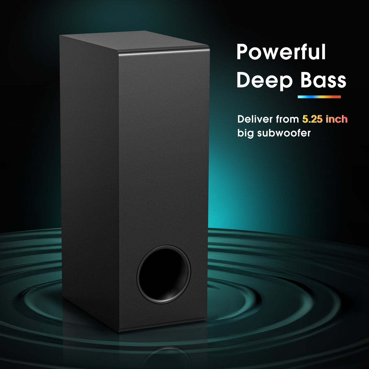 Wohome Sound Bar for Smart TV with Wired Subwoofers, 2.1 Channel Small